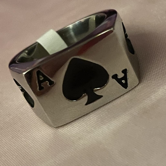Accessories | New Stainless Steel Ace Of Spades Poker Ring | Poshmark